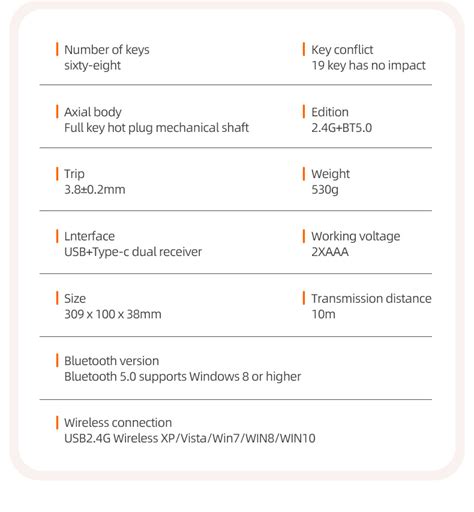 Wireless Bluetooth Mechanical Keyboard With USB A And Type C Dongle Insert Portable Battery