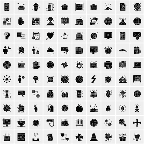 100 Business Icon Solid Glyph Vector Illustration 13343475 Vector Art At Vecteezy