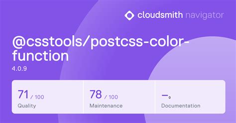 csstools postcss color function 4 0 9 npm package quality