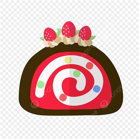딸기 일러스트 케이크 롤 달걀 미식가 케이크 미식가 롤 Png 일러스트 및 Psd 이미지 무료 다운로드 Pngtree