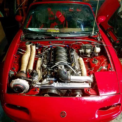 This 1990 Mazda Mx 5 Miata With A Twin Turbo V8 Swap Is One Sweet