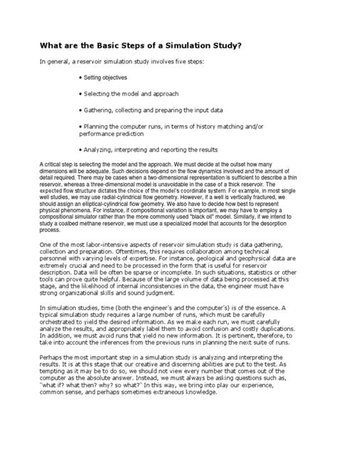 Reservoir Modeling Unit 002 Pdf Mathematical Model Simulation