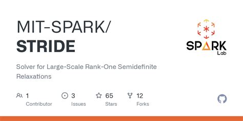 GitHub MIT SPARK STRIDE Solver For Large Scale Rank One Semidefinite Relaxations