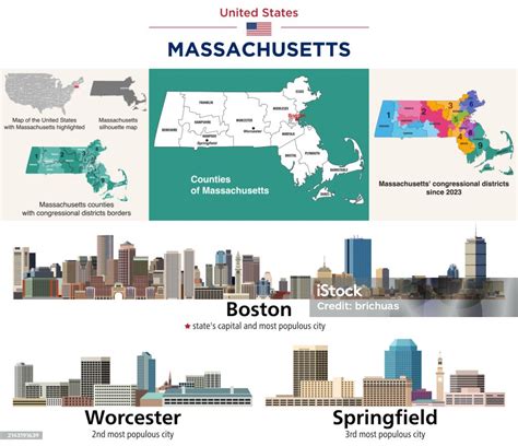 Massachusettss Counties Map And Congressional Districts Since 2023 Map