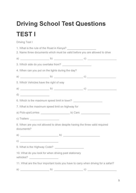 Printable Driving Test Questions And Answers Printable Calendars AT A