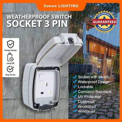Weatherproof Switch Socket 13a Weather Proof Switched Socket 3pin Single Phase 13a 250v Shopee