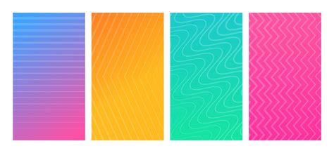 Set Of Modern Gradient Backgrounds With Lines Bright Geometric Abstract Presentation Backdrops