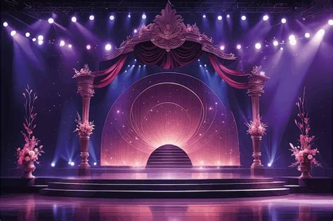 Premium Vector Stage Of The Circus With Spotlight And Spotlights 3 D
