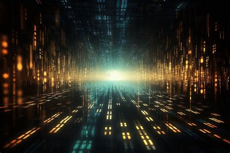 Premium AI Image Abstract Binary Code With Digital Glow Digital Technology Background