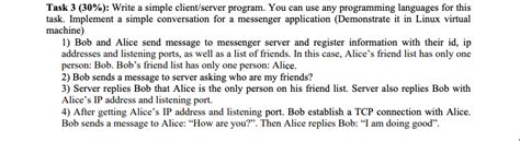 Solved Task 3 30 Write A Simple Client Server Program