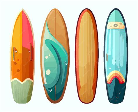 Premium Vector Cartoon Set Of Surfboards With Various Bright And
