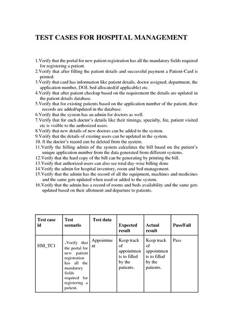 SOLUTION Test Cases Hospital Management Studypool