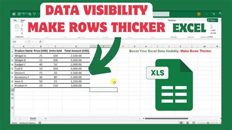 Boost Your Excel Data Visibility Make Rows Thicker Youtube