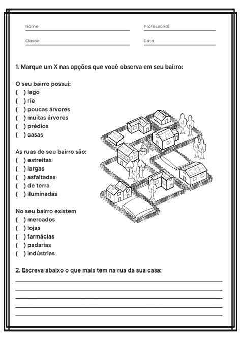 Atividades Sobre Ruas E Bairros Para 2º E 3 Ano