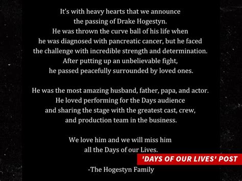 Days Of Our Lives Actor Drake Hogestyn Dead At 70 Cirrkus News