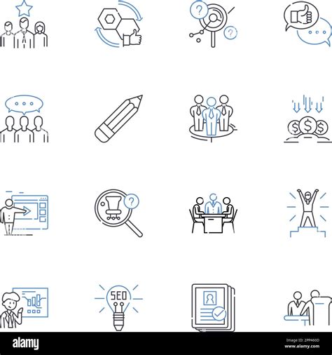Audience Engagement Line Icons Collection Interaction Participation