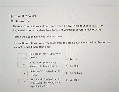 Solved There Are Four Actions And Outcomes Listed Below These Four Actions Can Be Implemented