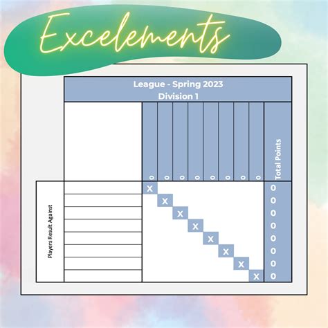 Excel Elements Templates For Excel League Table Microsoft Excel Cheat Sheet Sporting