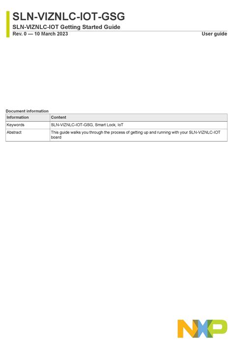 nxp semiconductors sln viznlc iot user manual pdf download manualslib