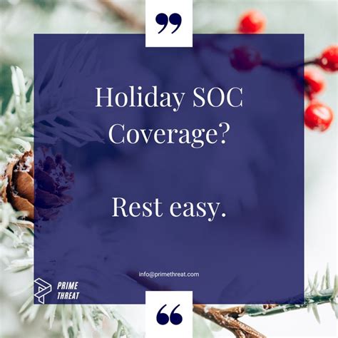 Prime Threat On Linkedin Soc Cybersecurity Holidaysecurity Securityoperations Infosec