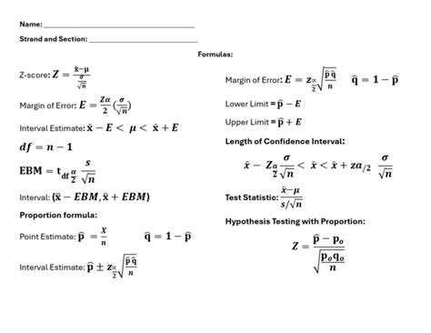 Sp Formula 4q Pdf Statistical Analysis Teaching Mathematics
