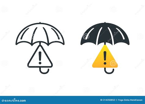 Umbrella Risk Warning Illustration Vector Stock Vector Illustration