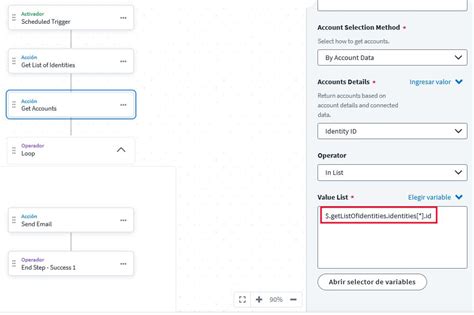 How To Send An Email For Each Account Of Each Identity From A Source Using Workflow Isc