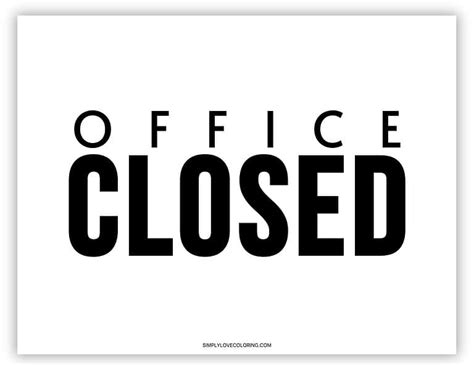 Closed Sign Printable Free Pdf Download Simply Love Coloring
