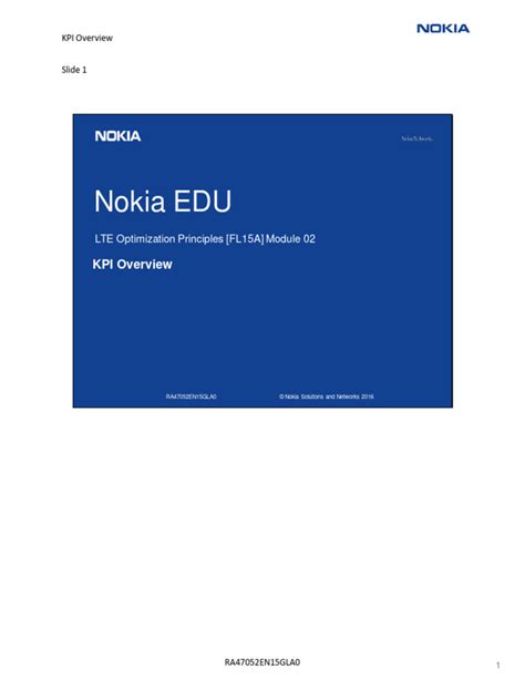02 Ra47052en15gla0 Kpi Overview Download Free Pdf Lte Telecommunication Networking Standards