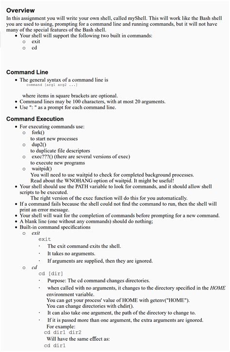 Write Your Own Shell In C Language Called Myshell