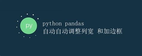 Python Pandas 自动调整列宽和加边框极客笔记