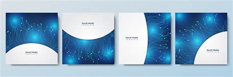 기술 배경으로 설정된 소셜 미디어 게시물 템플릿 글로벌 컴퓨터 네트워크의 소셜 네트워크 통신 인터넷 기술 사업 과학 벡터