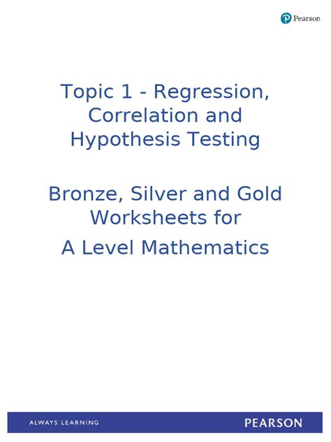 Regression And Hypothesis Testing Worksheets Pdf Regression