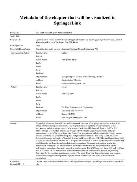 Pdf Comparison Of Spatial Interpolation Techniques Of Rainfall For