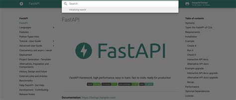 The Search On Documentation Page Keeps Saying Initializing Search