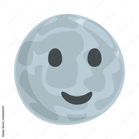 Moon Face Sign Emoji Icon Illustration Night Vector Symbol Emoticon