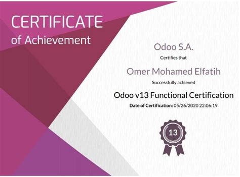 Omer Elfatih On Linkedin Odoo Odoo13 Certificate 20 Comments