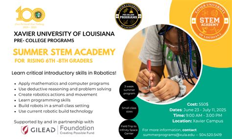 Summer Stem Academy Xavier University Of Louisiana