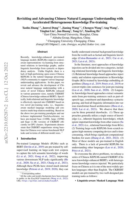 Pdf Revisiting And Advancing Chinese Natural Language Understanding With Accelerated