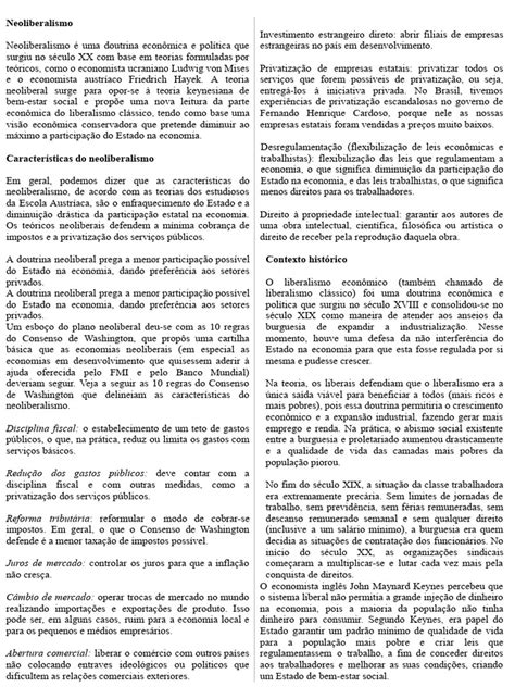 Neoliberalismo Pdf Neoliberalismo Economia