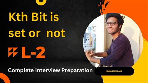 L Check Whether K Th Bit Is Set Or Not Bit Manipulation Breakingbits Dsa Codinginterviews