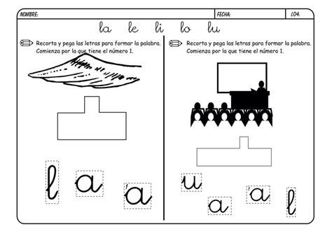 Fichas Infantil De Lectoescritura Letra L Escuela En La Nube