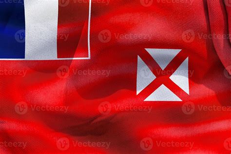 3d Illustration Of A Wallis And Futuna Flag Realistic Waving Fabric