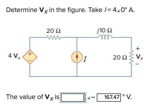 Solved Determine VX In The Figure Take I 40A The Value Chegg Com