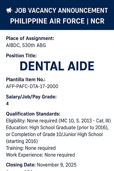 Hr 📢 Job Vacancy Announcement Philippine Air Force Ncr 🏢 Place Of