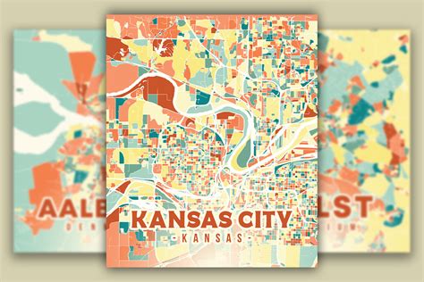 Kansas City Colorful Map Graphic By Poster Boutique · Creative Fabrica
