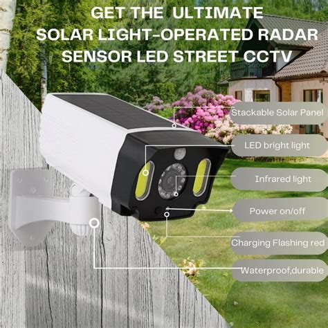 Landw Bullet Shaped Fake Cctv Camera With Led Sensor Light Waterproof