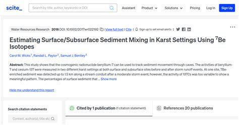 Estimating Surfacesubsurface Sediment Mixing In Karst Settings Using 7