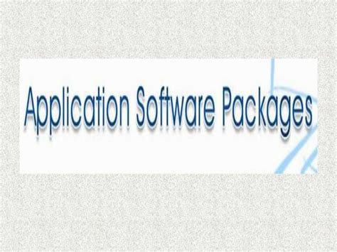 Application Software Packages PPTX