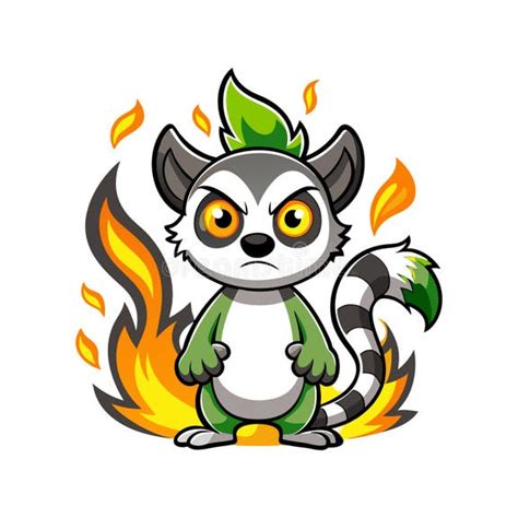Lemur In Water After Fire Stock Vector Illustration Of Playful 356519855